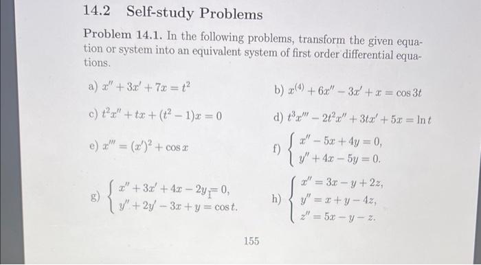 Solved 14.2 Self-study Problems Problem 14.1. In the | Chegg.com