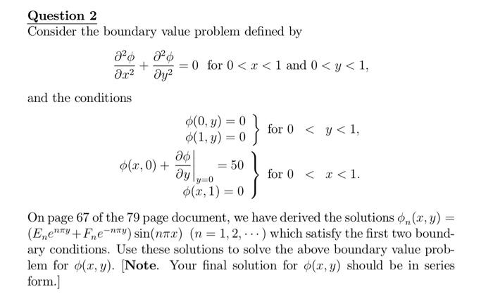 Solved Question 2 Consider the boundary value problem | Chegg.com