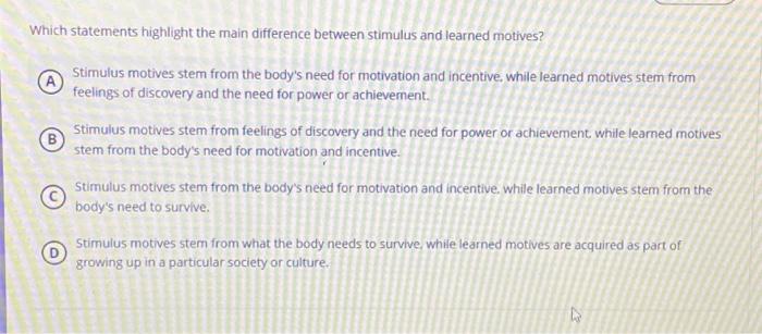 Solved Which statements highlight the main difference | Chegg.com