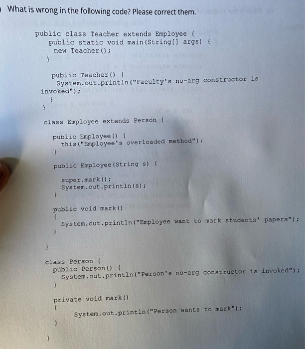 Solved Q2. (CLO2) a) What is wrong in the following code? | Chegg.com