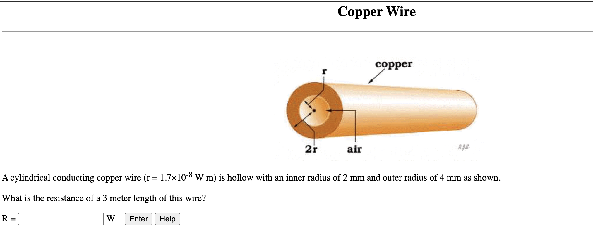 Solved Copper WireA cylindrical conducting copper wire | Chegg.com