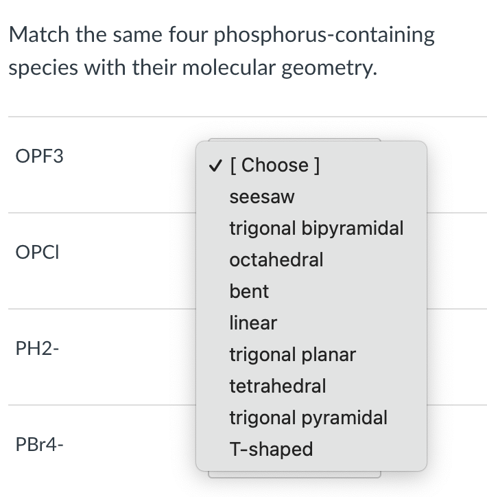 Solved For the following molecules, identify | Chegg.com