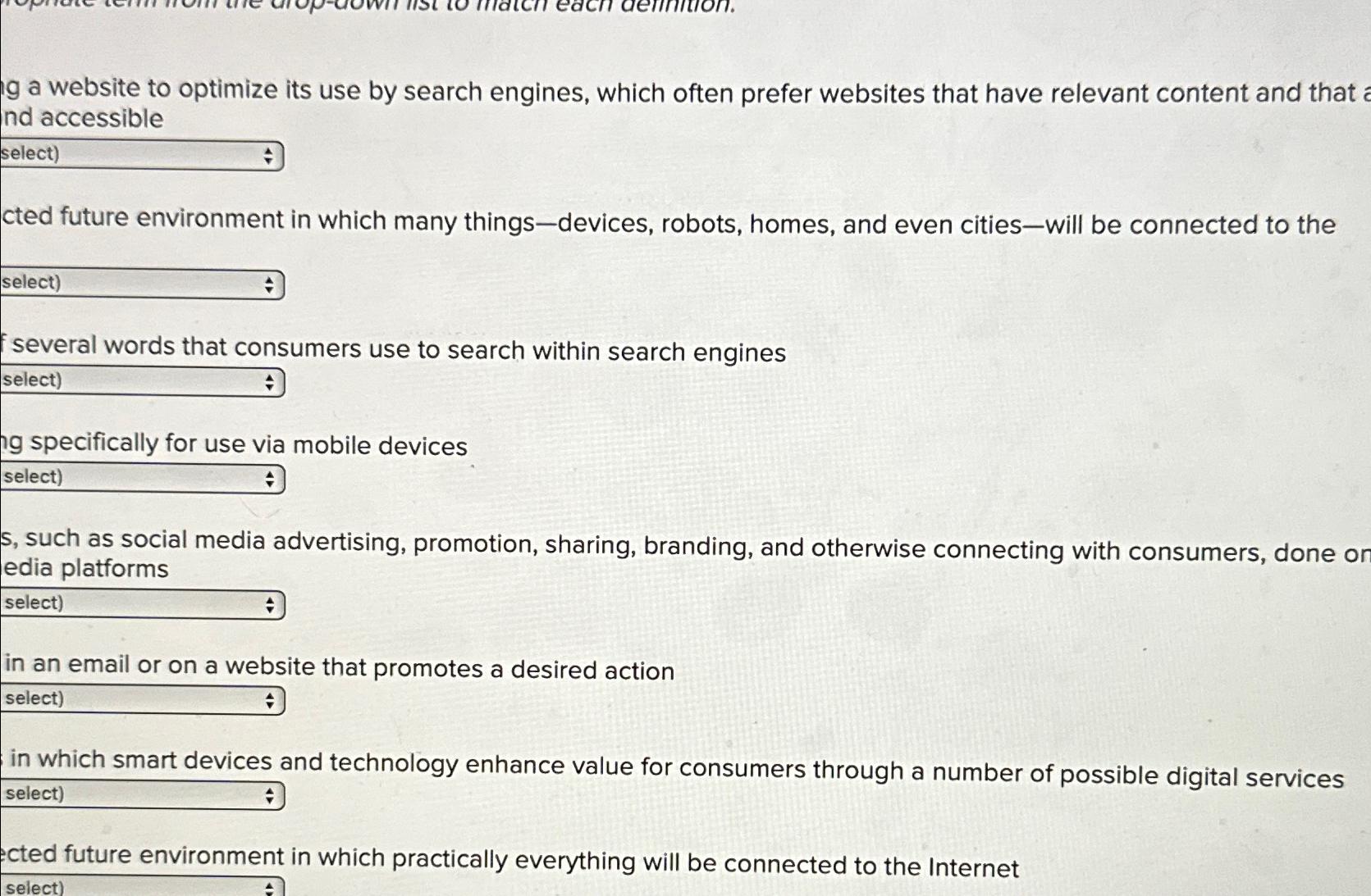 Solved a website to optimize its use by search engines, | Chegg.com