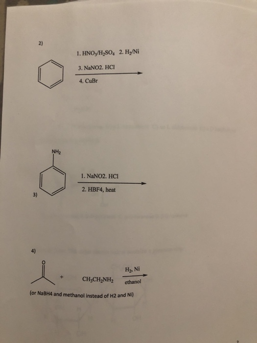 Solved 2) write the major product in the following reactions | Chegg.com
