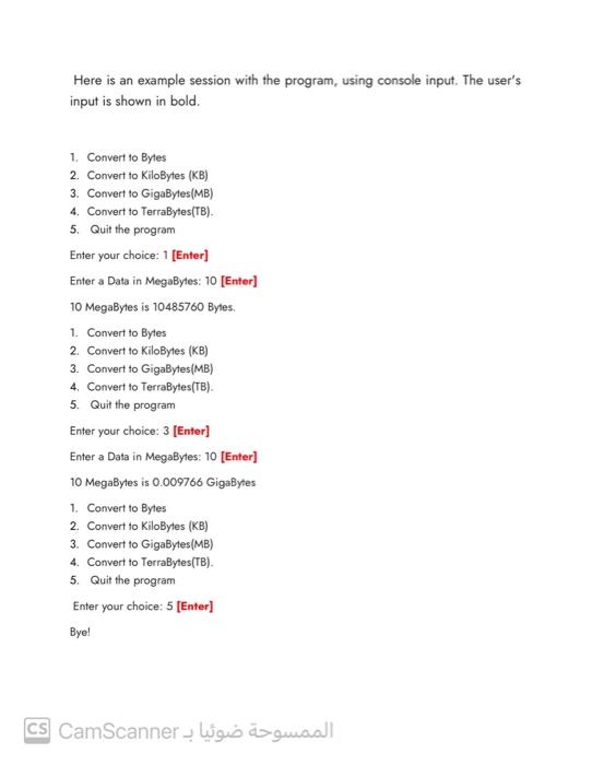 Solved Menu Driven Conversion Program Write A Python Program 0896