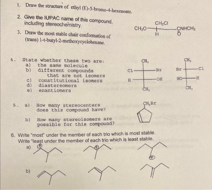 Solved 1. Draw the structure of ethyl | Chegg.com