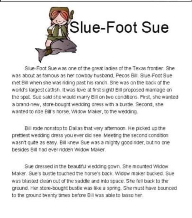 Slue-Foot Sue Slue-Foot Sue was one of the great | Chegg.com