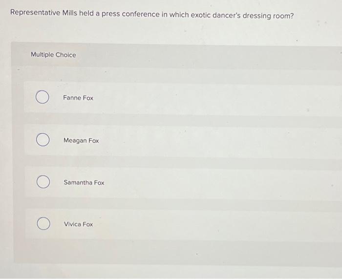 Representative Mills held a press conference in which | Chegg.com