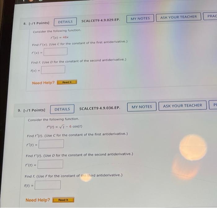 Solved PRAC MY NOTES ASK YOUR TEACHER DETAILS SCALCET9 | Chegg.com Solved PRAC MY NOTES ASK YOUR TEACHER DETAILS SCALCET9 | Chegg.com