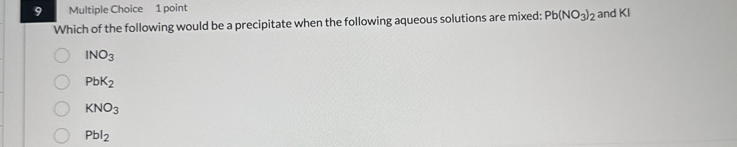 Solved 9Multiple Choice1 ﻿pointWhich of the following would | Chegg.com