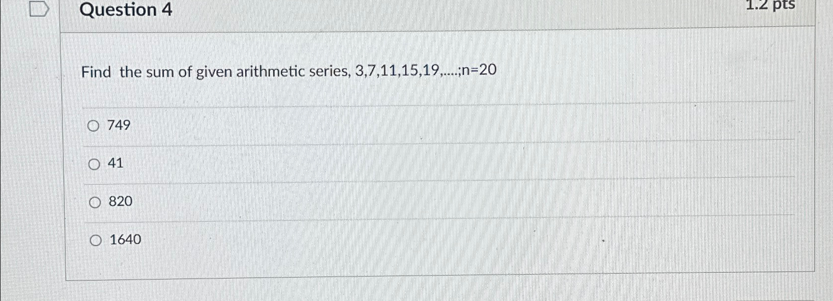Solved Question 4Find the sum of given arithmetic series, | Chegg.com