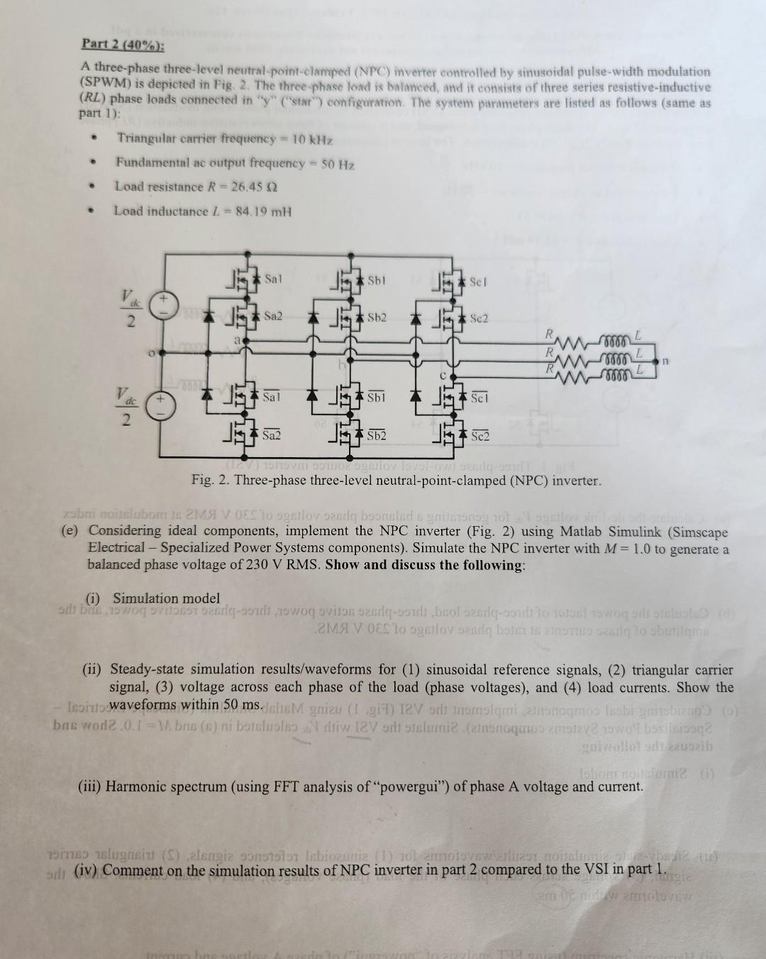 Solved Part 2(40%) A three-phase three-level | Chegg.com