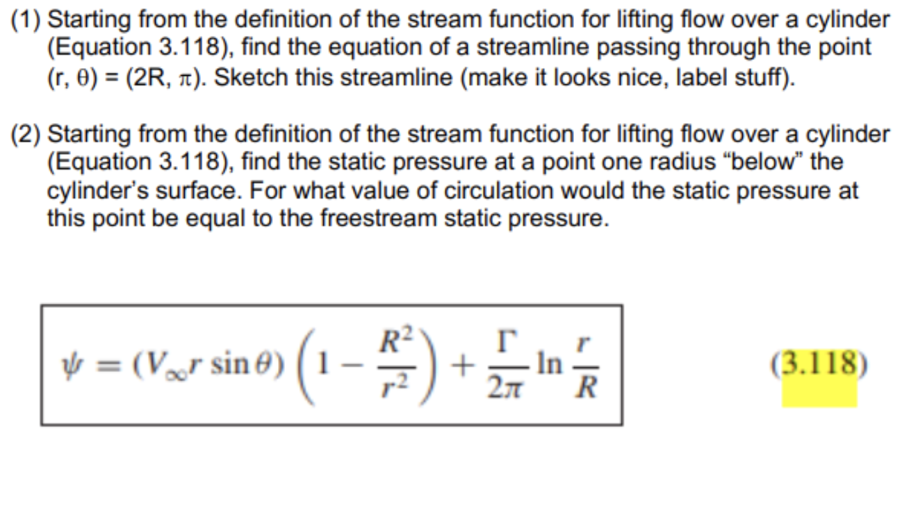 Solved (1) ﻿Starting from the definition of the stream | Chegg.com