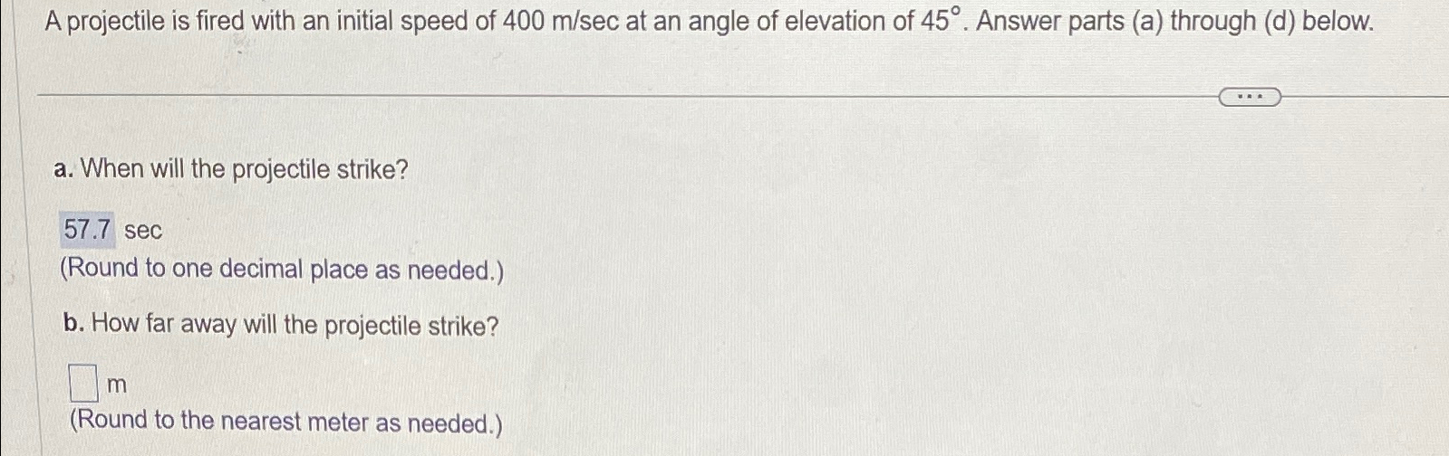 Solved A projectile is fired with an initial speed of | Chegg.com
