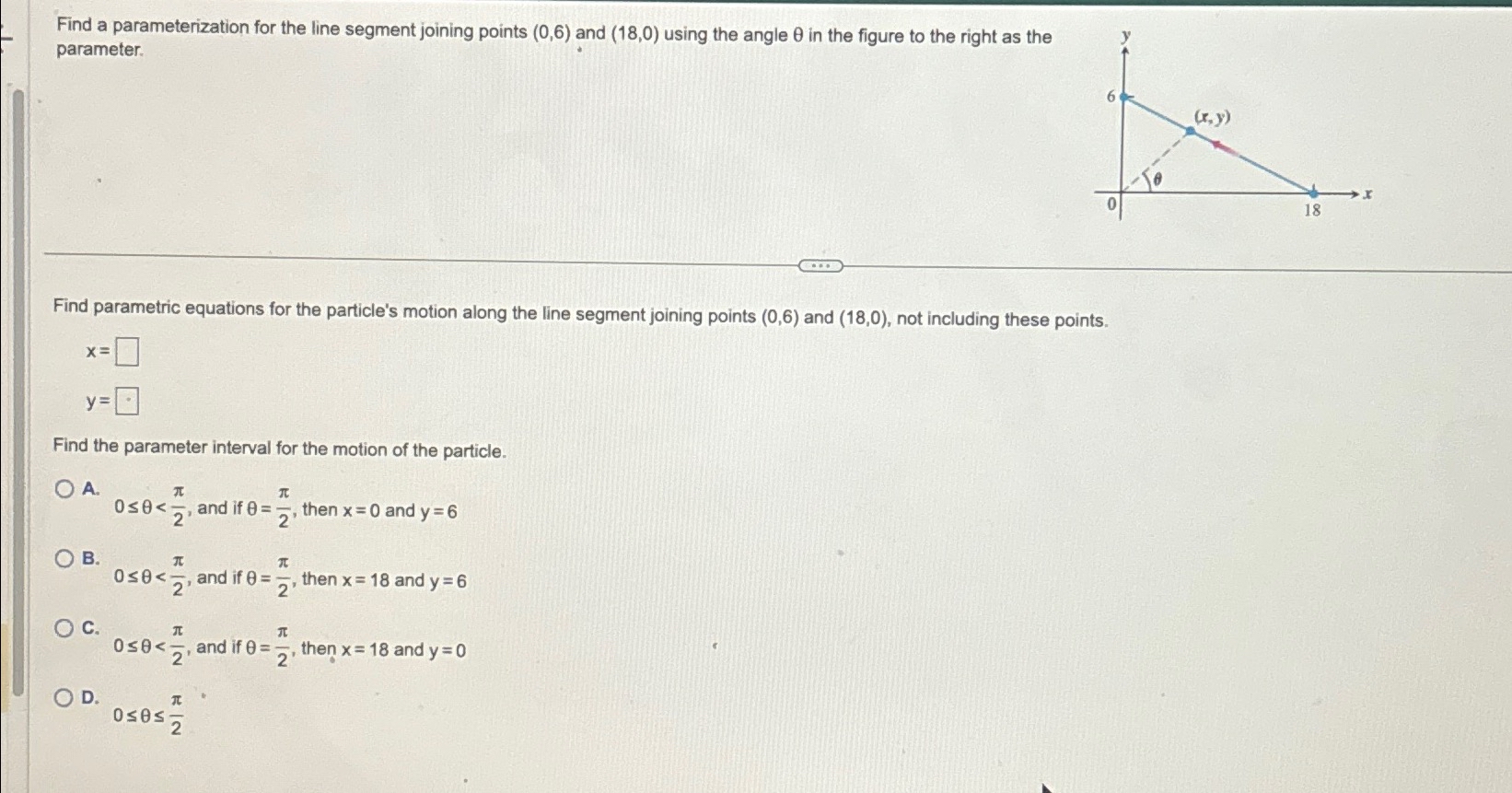 Solved Find a parameterization for the line segment joining | Chegg.com