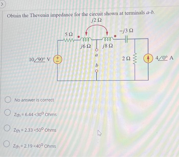 Solved electric circuit 2 course Obtain the Thevenin | Chegg.com