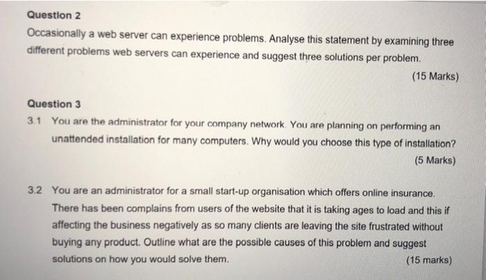 Solved Question 2 Occasionally a web server can experience | Chegg.com