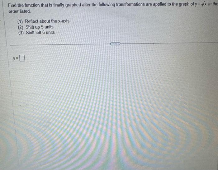 Solved Find the function that is finally graphed after the | Chegg.com