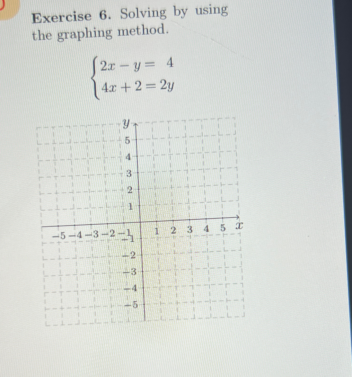 Solved Exercise 6 . ﻿Solving by using the graphing | Chegg.com