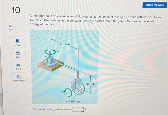 Solved 10 10 points eBook Hint Print References Check my | Chegg.com