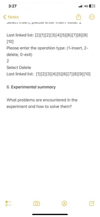 please help me to solve this Experiment 1 linked list | Chegg.com