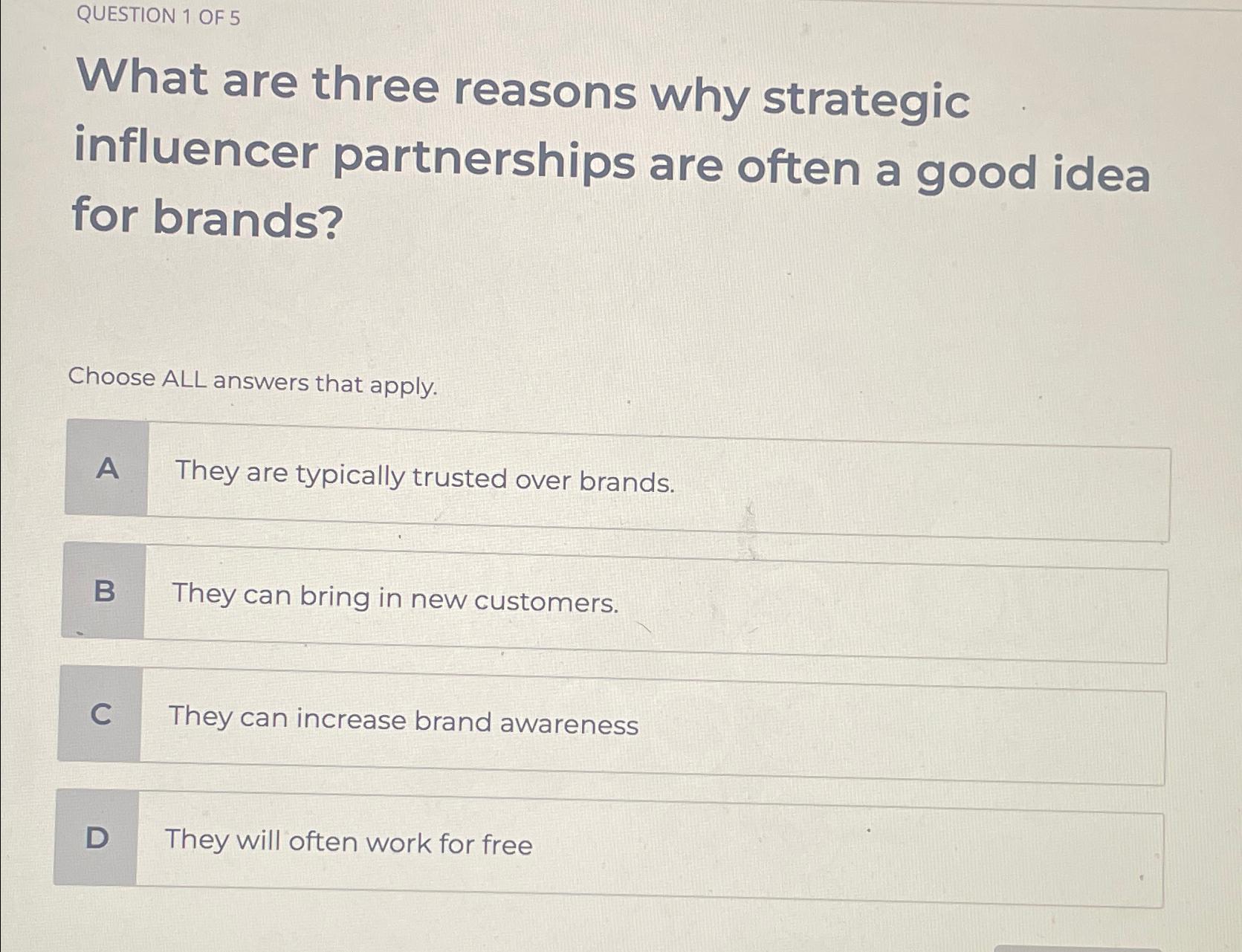 Solved QUESTION 1 ﻿OF 5What are three reasons why strategic | Chegg.com