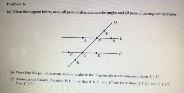 Solved Problem 5. (a) Given the diagram below, name all | Chegg.com