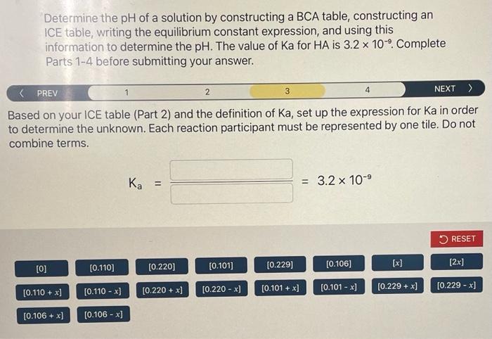 Solved Determine the pH of a solution by constructing a BCA | Chegg.com