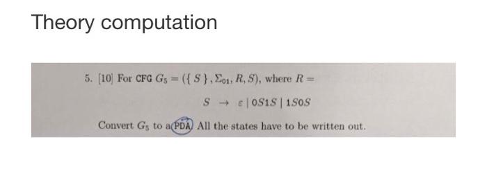 Solved 6. (10) Convert Gs to an equivalent CFG Ge in Chomsky | Chegg.com