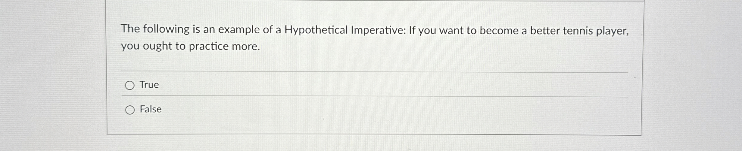 Solved The following is an example of a Hypothetical | Chegg.com
