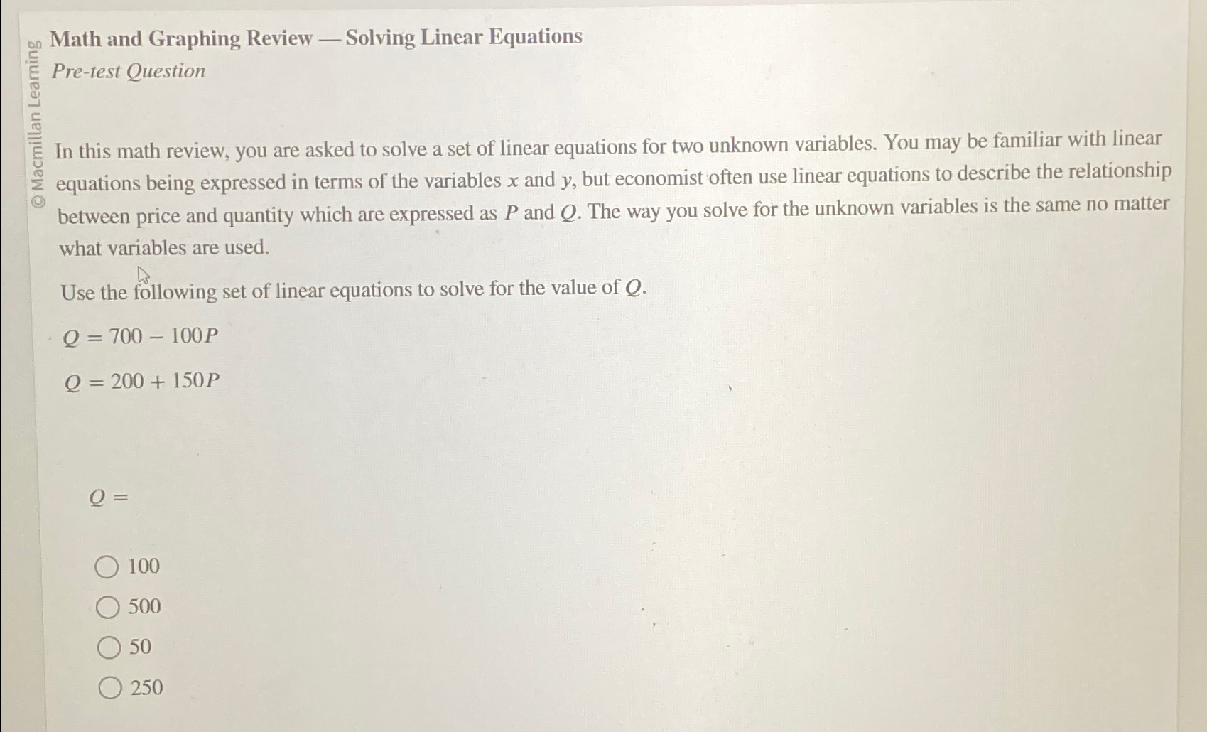 Solved @ Math and Graphing Review — ﻿Solving Linear | Chegg.com