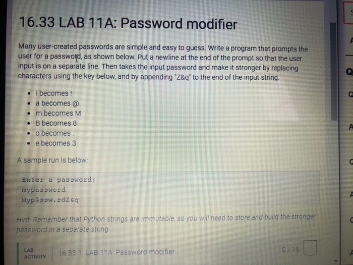 Solved 16 33 Lab 11a Password Modifier Many User Created