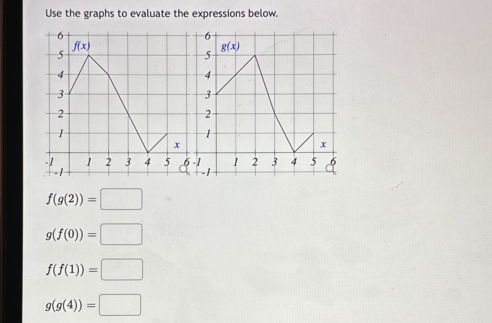 Solved Use the graphs to evaluate the expressions | Chegg.com