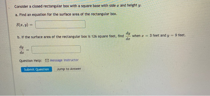 Solved Consider a closed rectangular box with a square base | Chegg.com