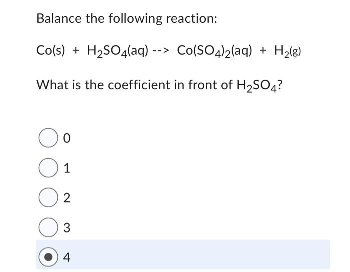 Solved Balance the following reaction: | Chegg.com