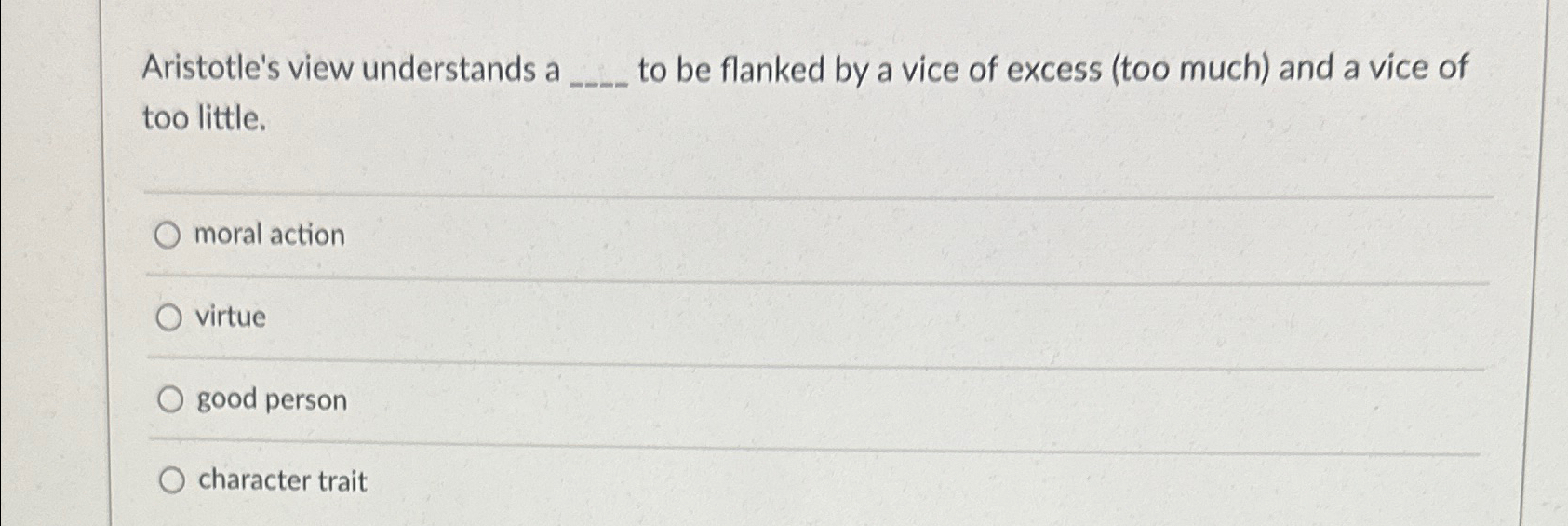 Solved Aristotle's view understands a q, ﻿to be flanked by a | Chegg.com