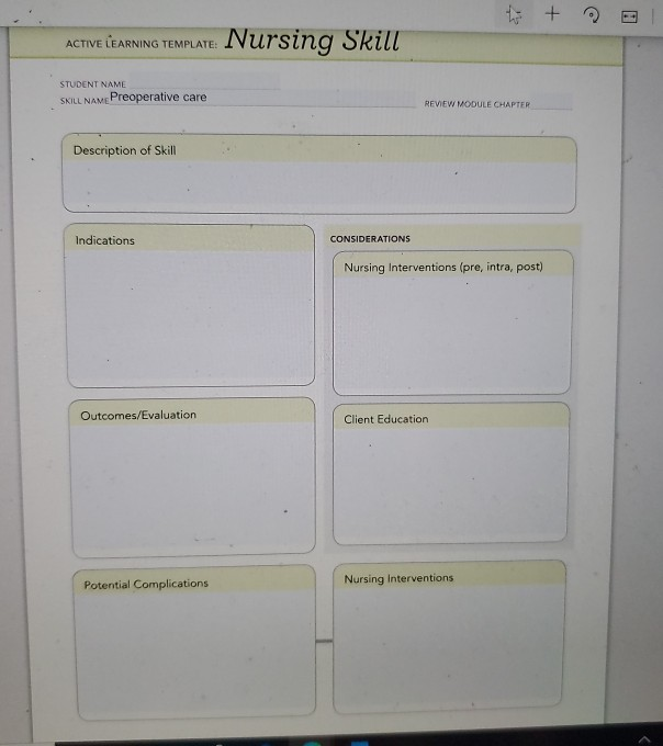 Solved to + ACTIVE LEARNING TEMPLATE: Nursing Skill STUDENT | Chegg.com