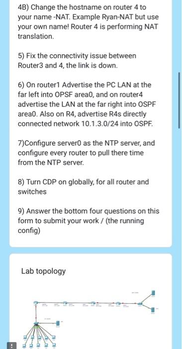 Solved 1) Put a hostname on router 1 , and router 3 via the | Chegg.com