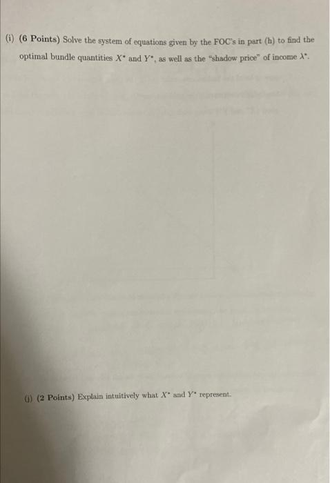 Solved (i) (6 Points) Solve the system of equations given by | Chegg.com