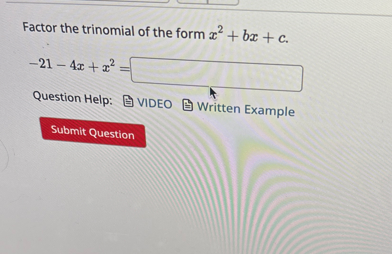 Solved Factor the trinomial of the form | Chegg.com