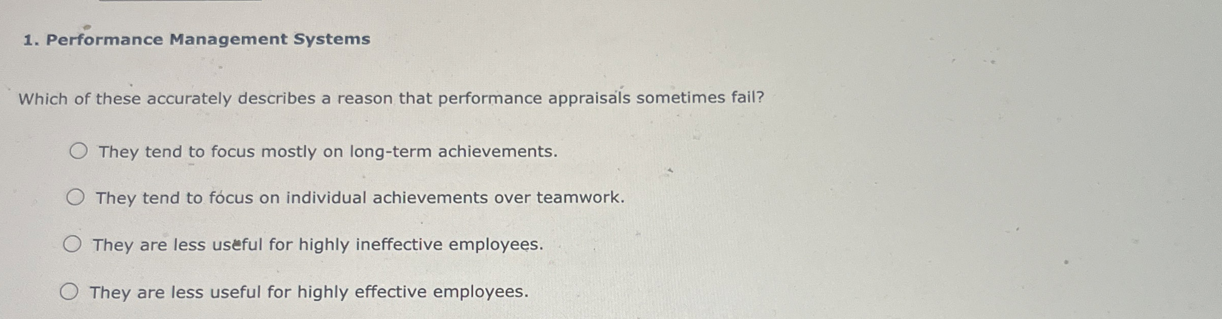 Solved Performance Management SystemsWhich of these | Chegg.com