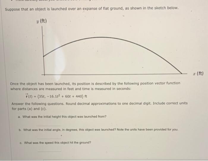 Solved Suppose that an object is launched over an expanse of | Chegg.com