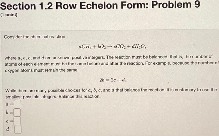 Solved Section 1 2 Row Echelon Form Problem 9 1 Point