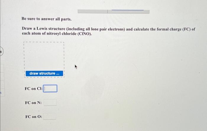 Solved Be sure to answer all parts. Draw a Lewis structure | Chegg.com