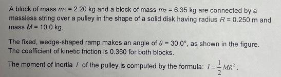 Solved A block of mass m1=2.20 kg and a block of mass | Chegg.com