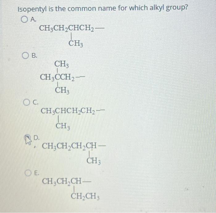 Solved The least stable conformation of butane is:Isopentyl | Chegg.com