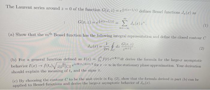 The Laurent series around z=0 of the function | Chegg.com