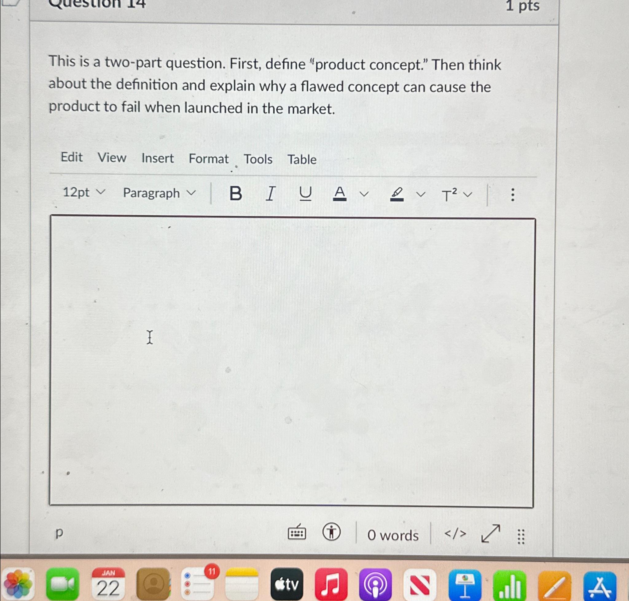 Solved This is a two-part question. First, define "product | Chegg.com