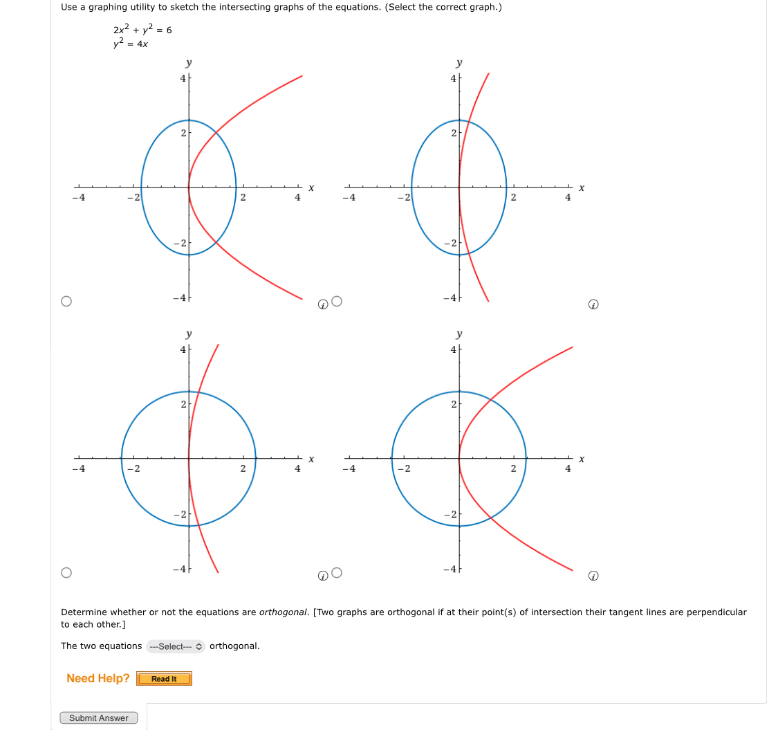 Solved Use a graphing utility to sketch the intersecting | Chegg.com