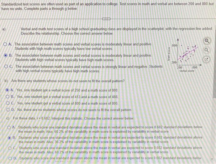 Solved Standardized test scores are often used as part of an | Chegg.com